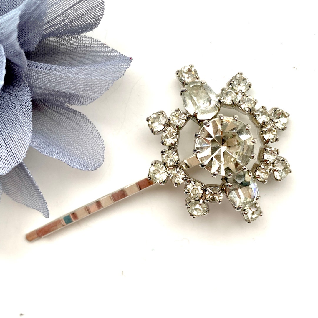 1950s Vintage Hair Clip for Wedding, Vintage Jewelry Crystal Hair Pin ...
