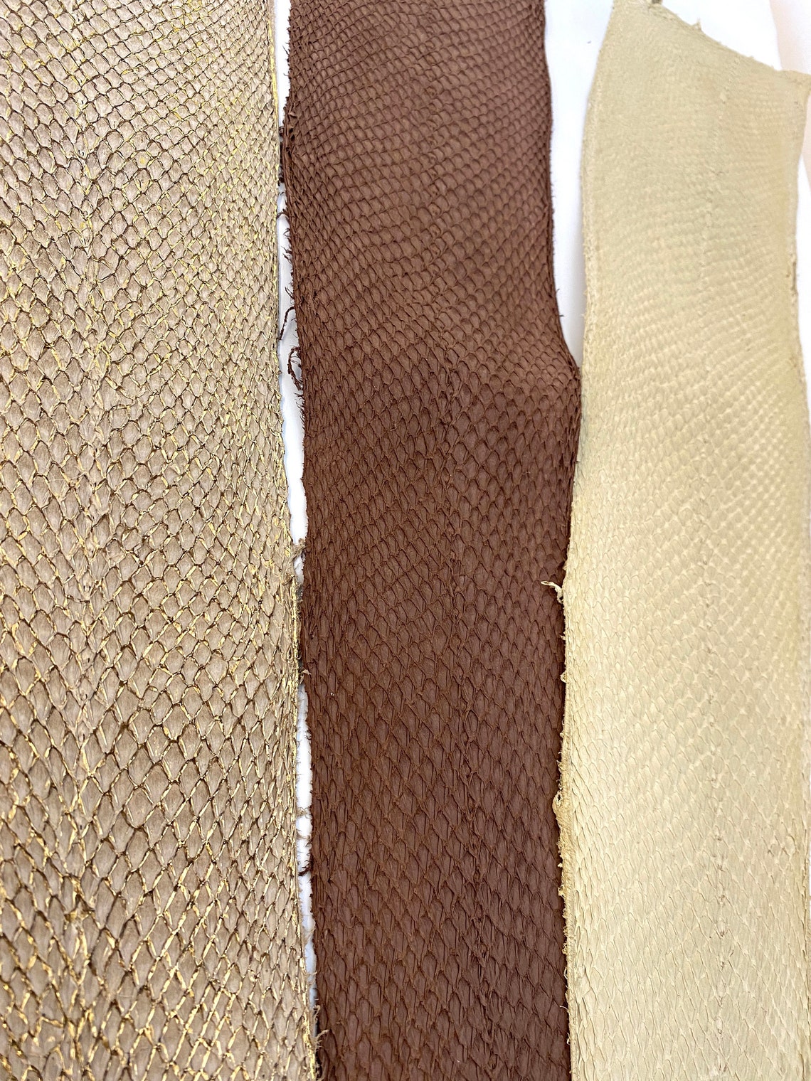 Fish Skin Leather, Beige Fish Skin, Brown Fish Skin, Beige & Gold Fish ...