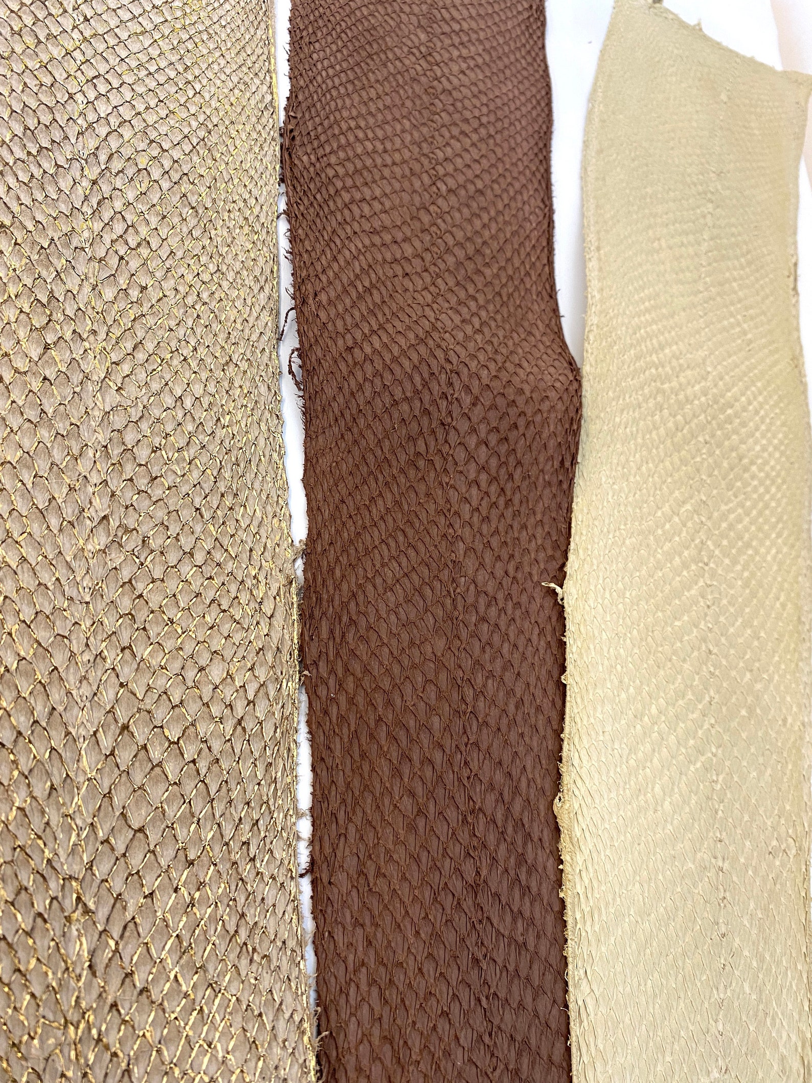 Fish Skin Leather, Beige Fish Skin, Brown Fish Skin, Beige & Gold Fish ...