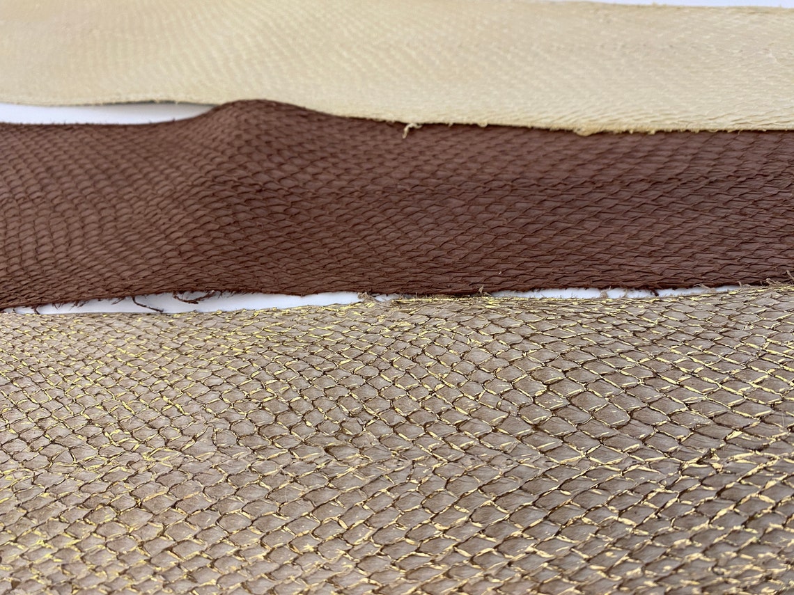 Fish Skin Leather, Beige Fish Skin, Brown Fish Skin, Beige & Gold Fish ...