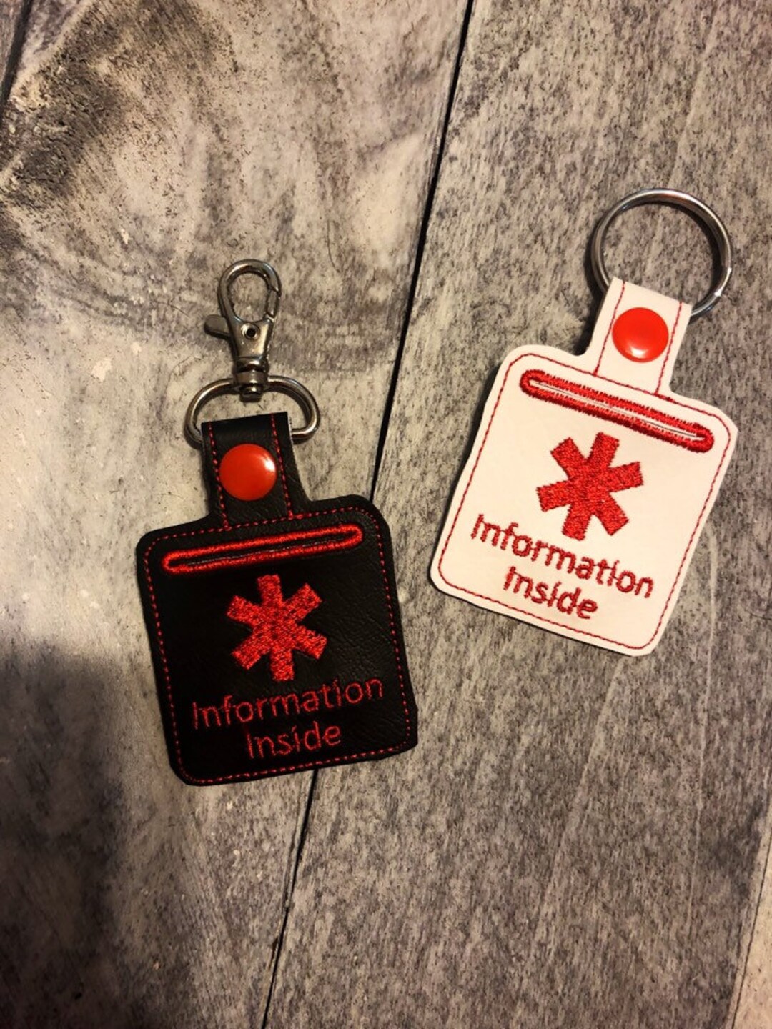 Medical Alert/ Medical Info Keychain/ Snap Tab /medical Id/ Medical ...