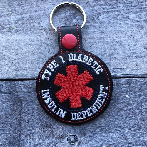 Type 1 Diabetic Insulin Dependent Key Chain/ /snap Tab Medical - Etsy