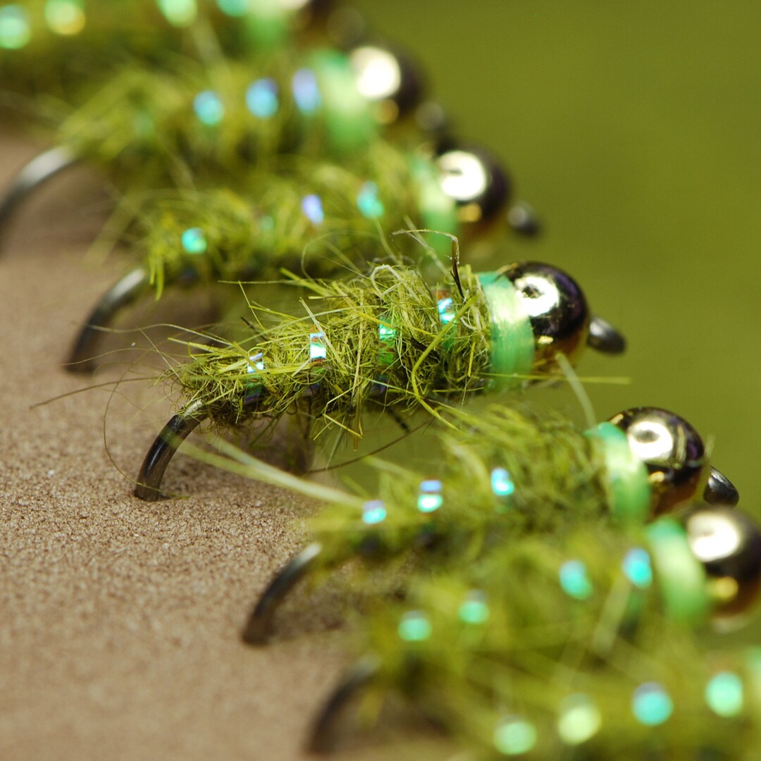 Pack of 3 Sexy Walt's Worm Jig Nymphs olive - Etsy
