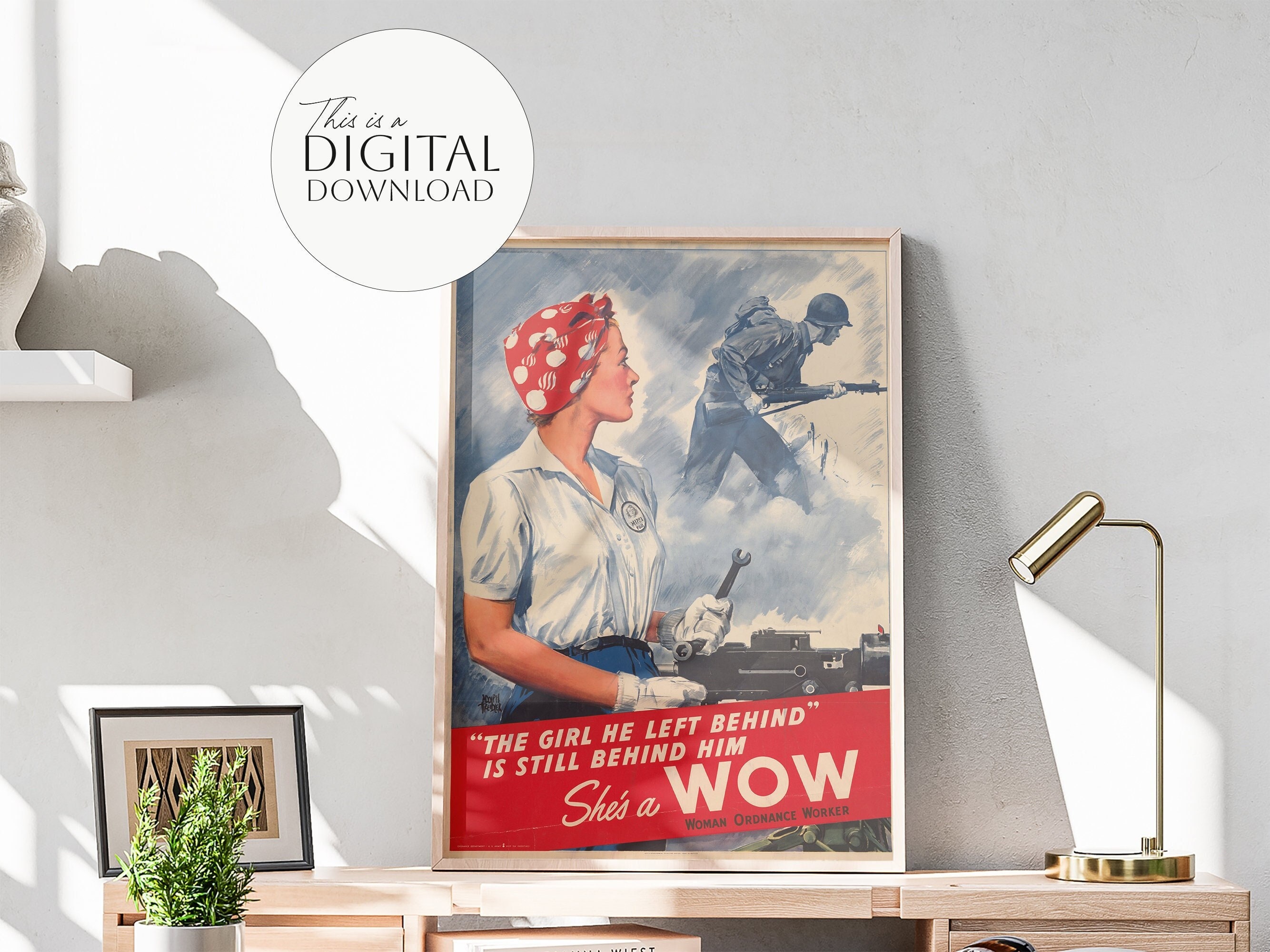 The Girl He Left Behind is Still Behind Him Propaganda WWI Wall Art ...