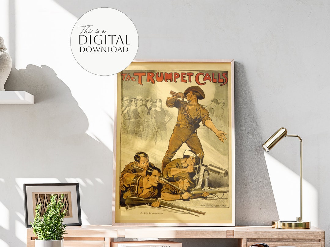 The Trumpet Calls WWI Wall Art | First World War Propaganda PRINTABLE ...