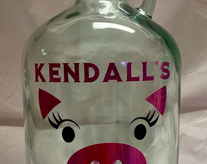 Custom Glass Jug Piggy Bank With Tail - Etsy