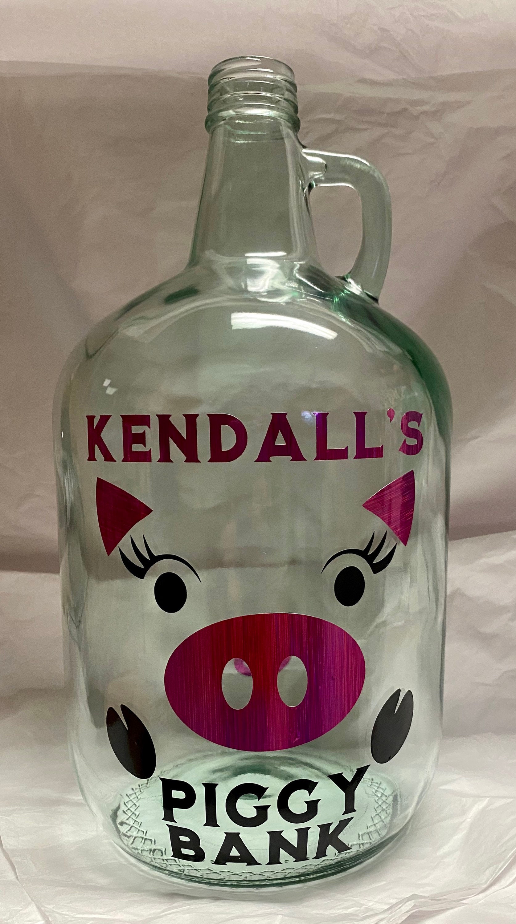 Custom Glass Jug Piggy Bank With Tail - Etsy