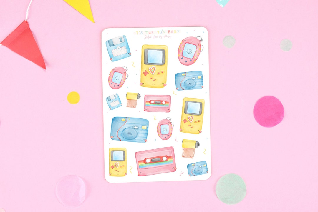 90's Theme Sticker Sheet 01 Bullet Journal Sticker - Etsy