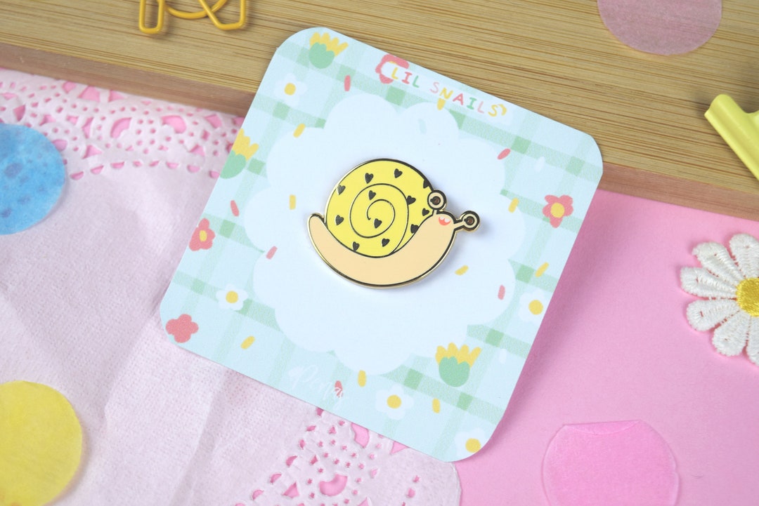 Little Snail Enamel Pin - Animal Themed Cute Handmade Pin - Nature ...