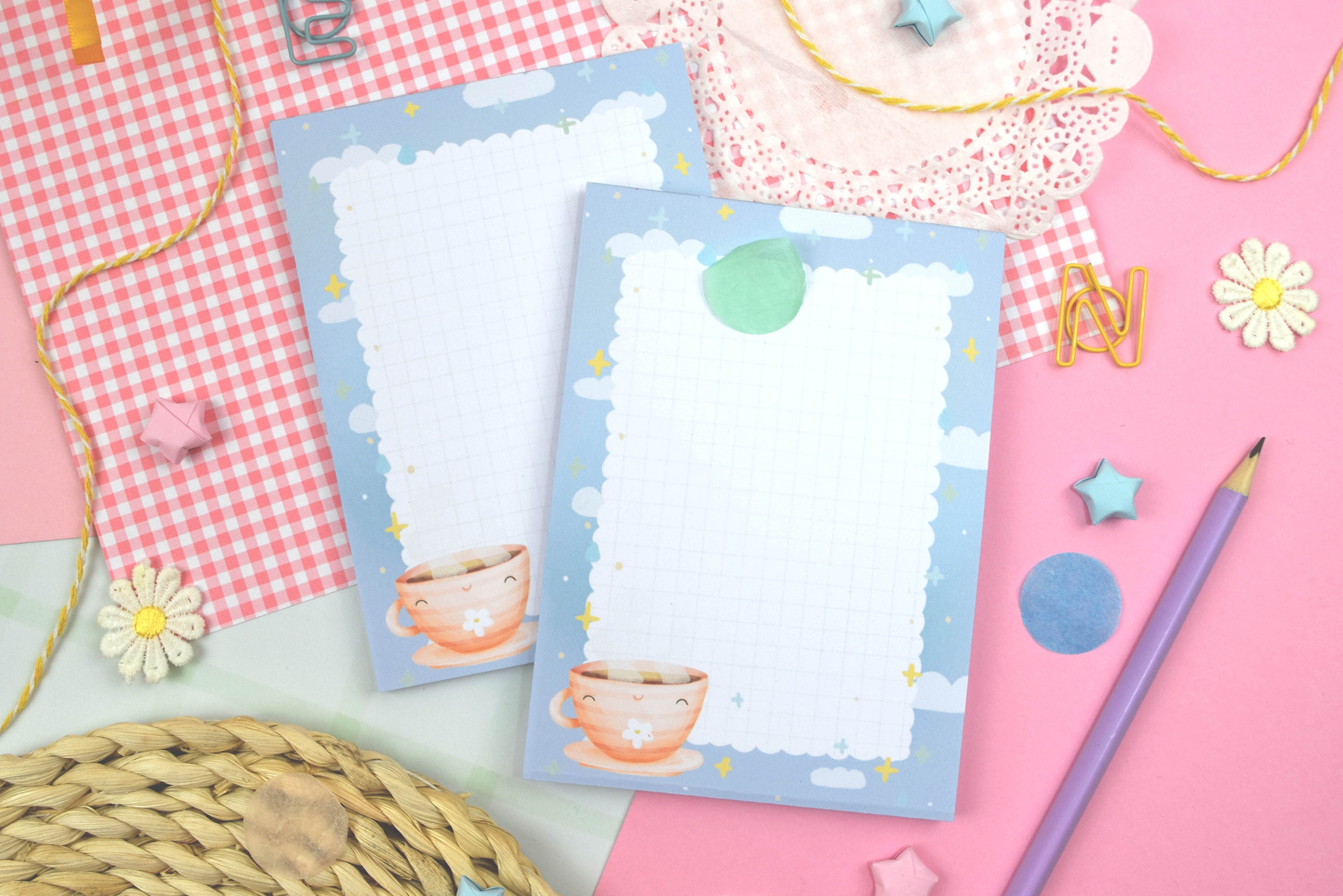 Cozy Tea Notepad Square Cute Kawaii Stationery to Do List - Etsy