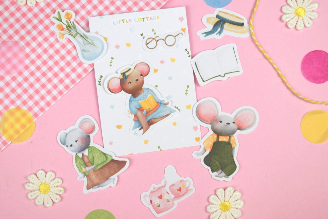 Mouse Cottagecore Stickers Pack Themed Planner Sticker Set Journal ...
