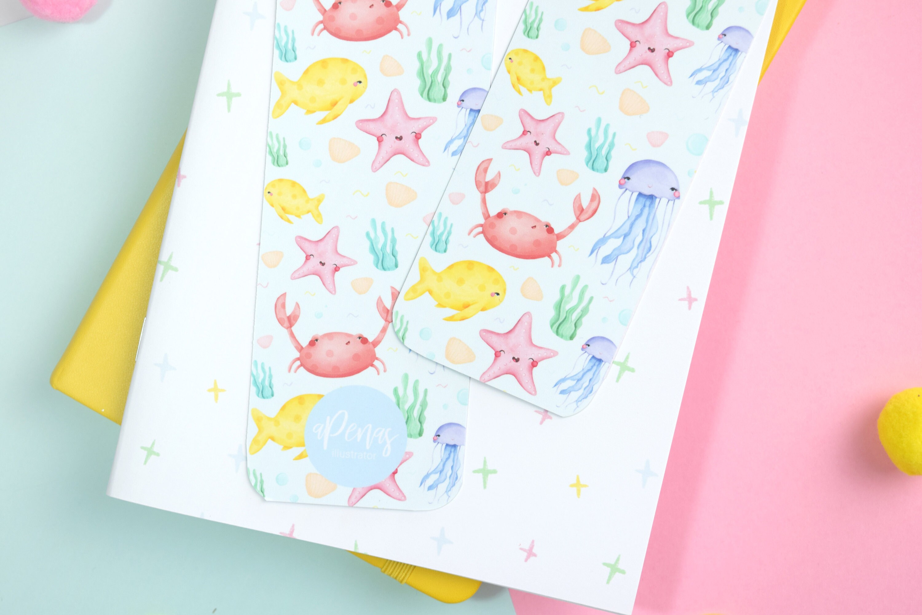 Sea Bookmark Rounded Bookmark Cute Kawaii Bookmark Cute - Etsy