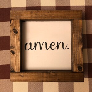 Amen Mini Sign | Tiered Tray Sign | Shelf Sitter - Etsy