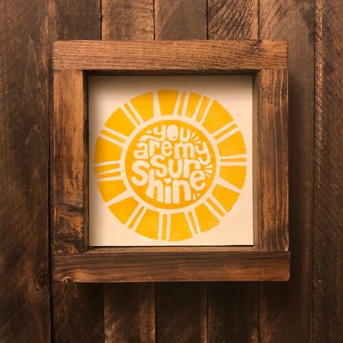 You Are My Sunshine Mini Sign Framed Wood Sign Tiered Tray - Etsy
