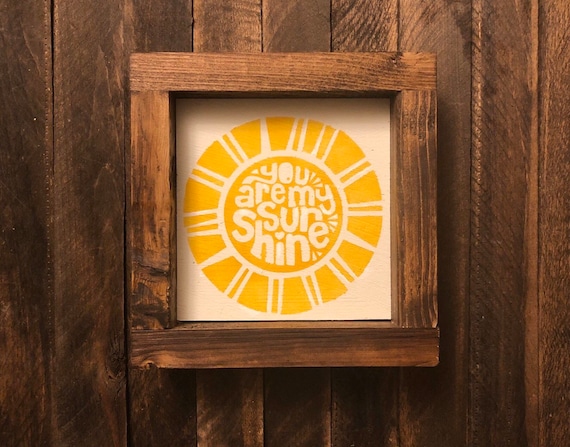 You are my Sunshine mini sign Framed wood sign Tiered tray | Etsy