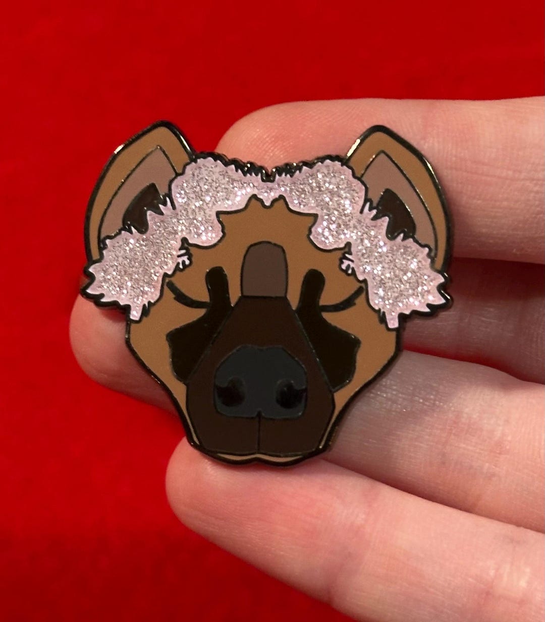Flower Crown Hyena Pin - Etsy