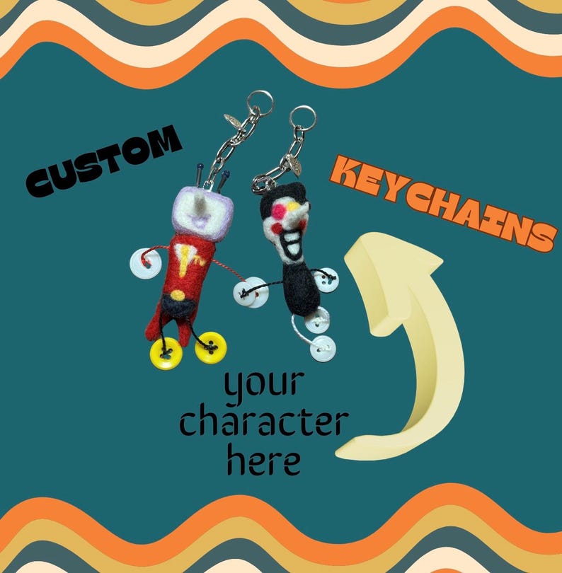 Custom Button Puppet Keychains - Etsy
