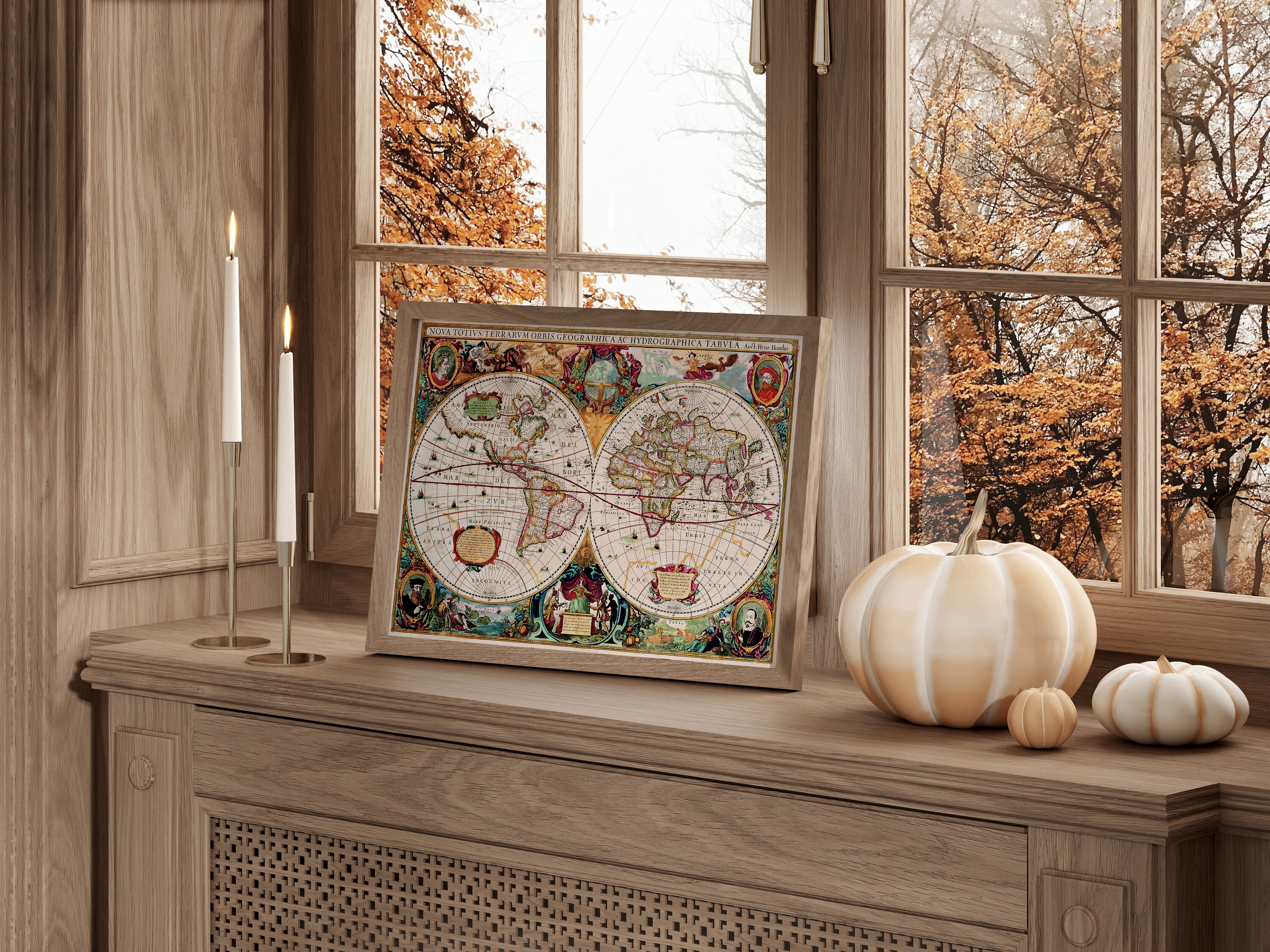 Classic World Map, Downloadable Map,wall Map,home Decor,bedroom,living ...