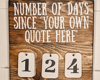 Numbers of Days Since Last Incident Sign - Etsy
