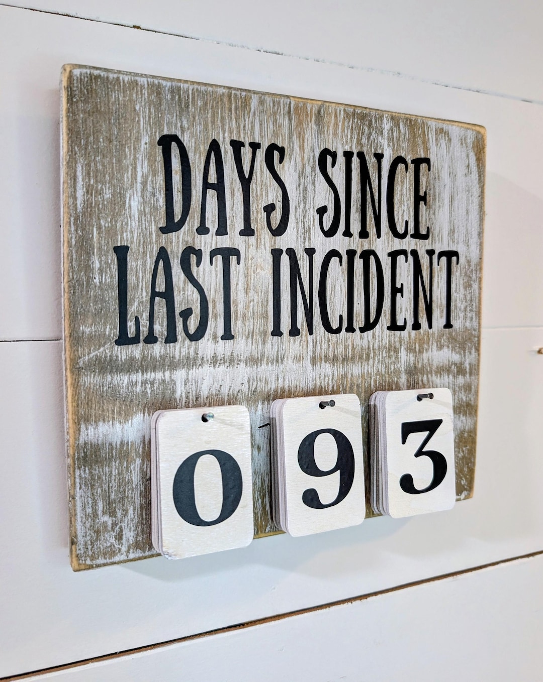 Days Since Last Incident Sign: Custom Solid Wood Number Counter - Etsy
