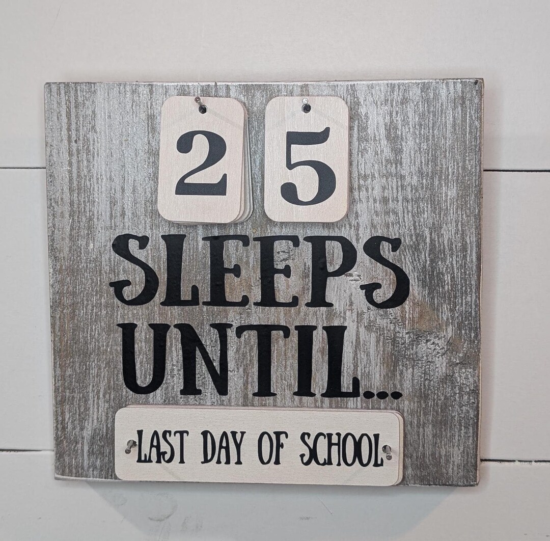 Sleeps Until Countdown Sign: 7" Pine Wood Wall Hanging - Etsy
