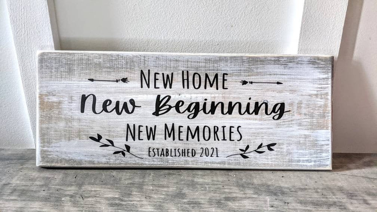 New Home New Beginnings New Memories Solid Pine Wood Sign | Etsy