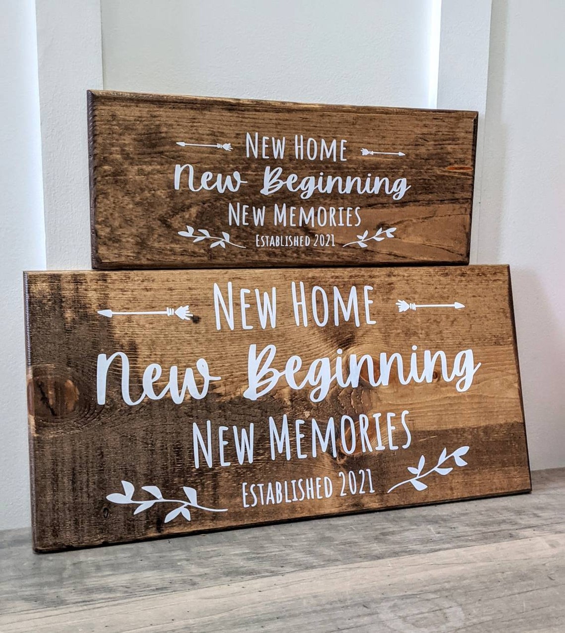 New Home New Beginnings New Memories Solid Pine Wood Sign - Etsy