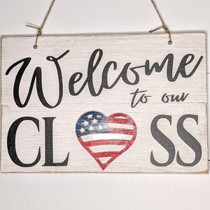 Welcome to Our Class Interchangeable Barn Wood Sign Modern - Etsy