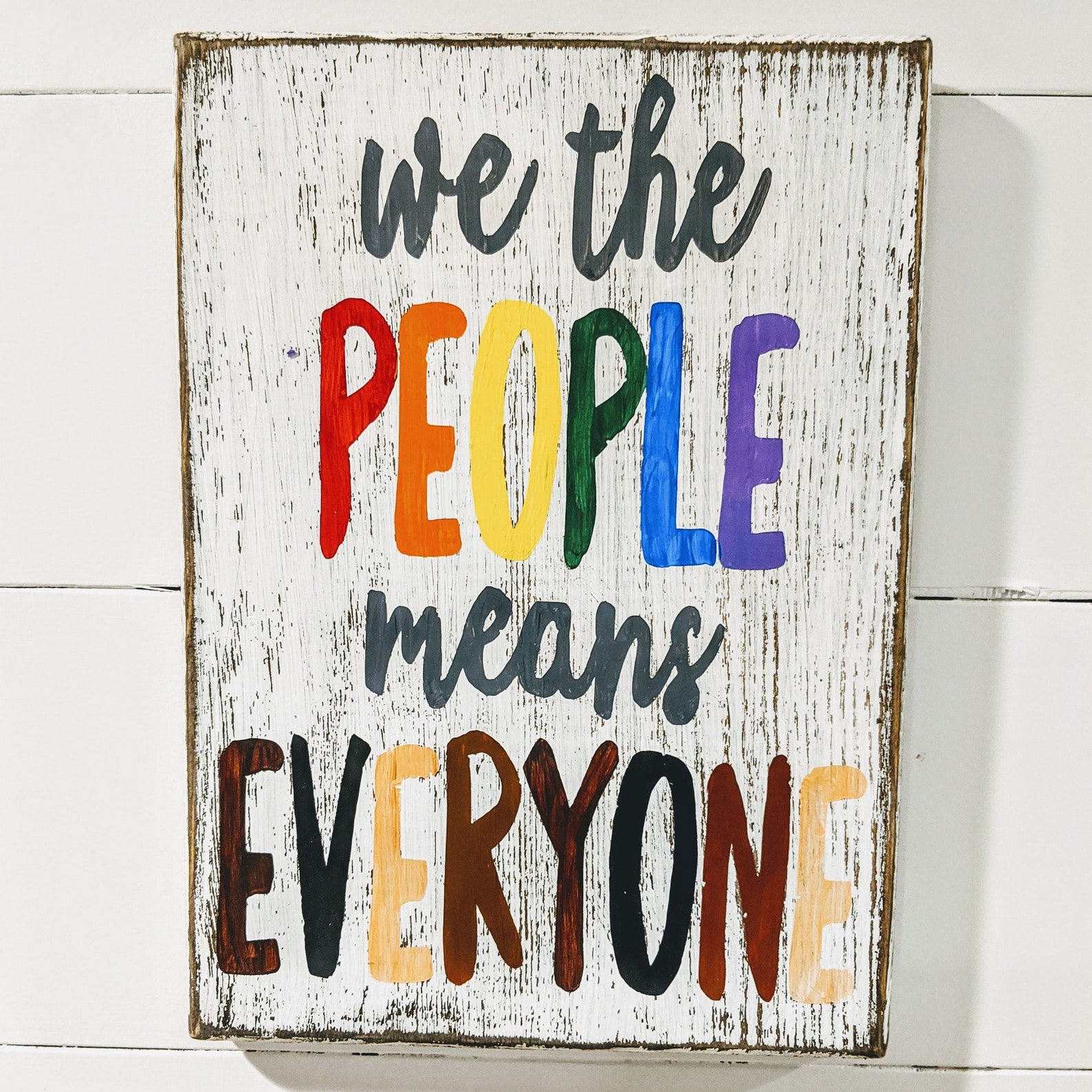 We The People Means Everyone Rustic Solid Wood Sign LGBTQ | Etsy