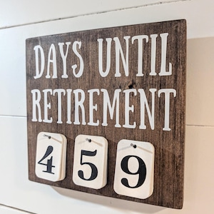 Retirement Countdown Sign: Custom Solid Wood Number Counter (7x7) - Etsy