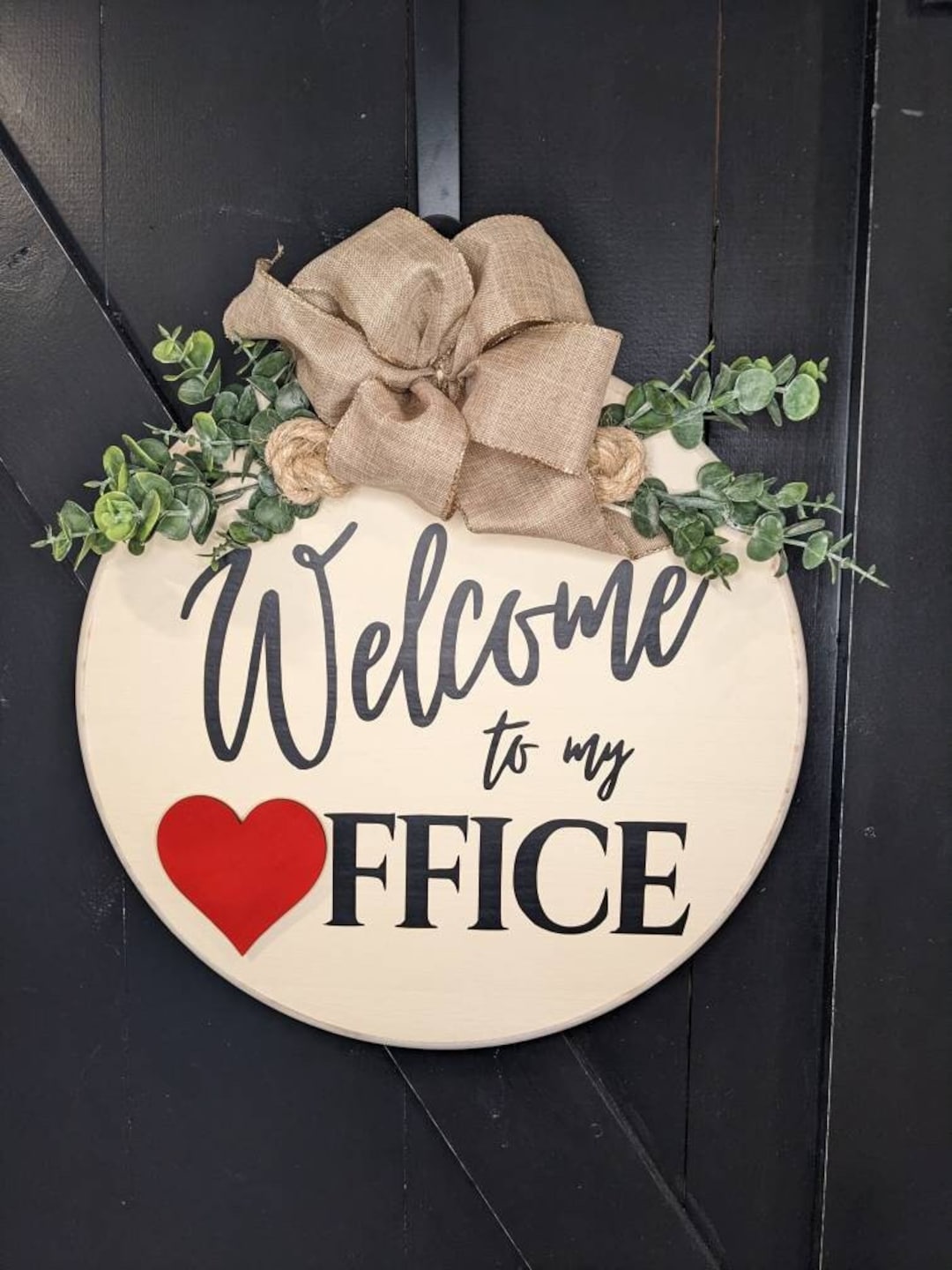 Welcome to MY Office Interchangeable Door Hanger Wreath Sign Includes ...