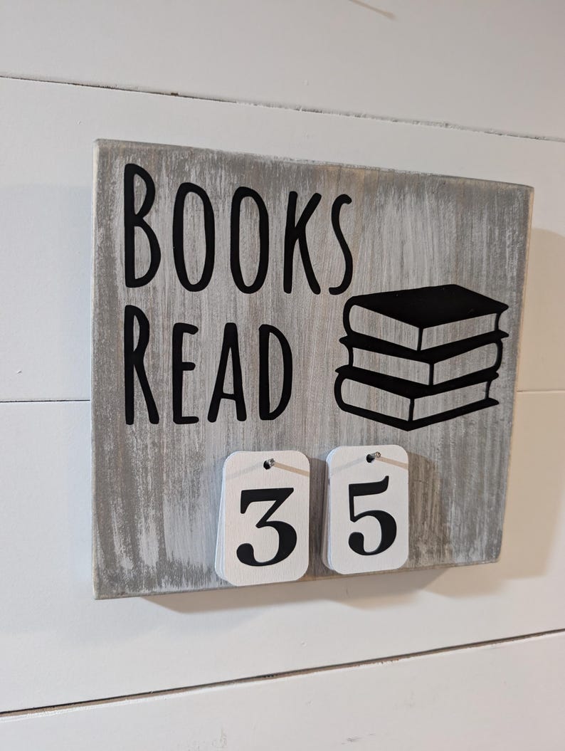 Books Read Sign: Solid Wood Counter Display, Book Lover Gift - Etsy