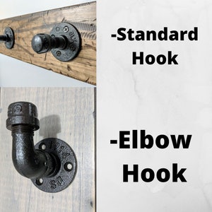 Custom Rustic Wood Towel Robe Coat Rack Bar With Industrial Pipe Hooks ...