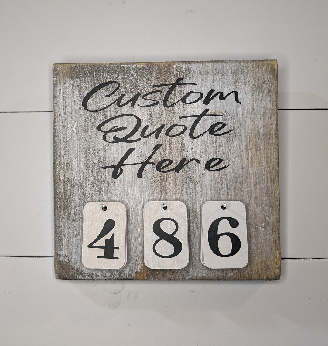 Custom Quote Wood Sign: Incident Countdown, Number of Days, 7" X 7 ...
