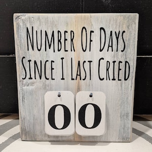 Days Since Last Incident Sign: Distressed Wood Desktop Counter - Etsy