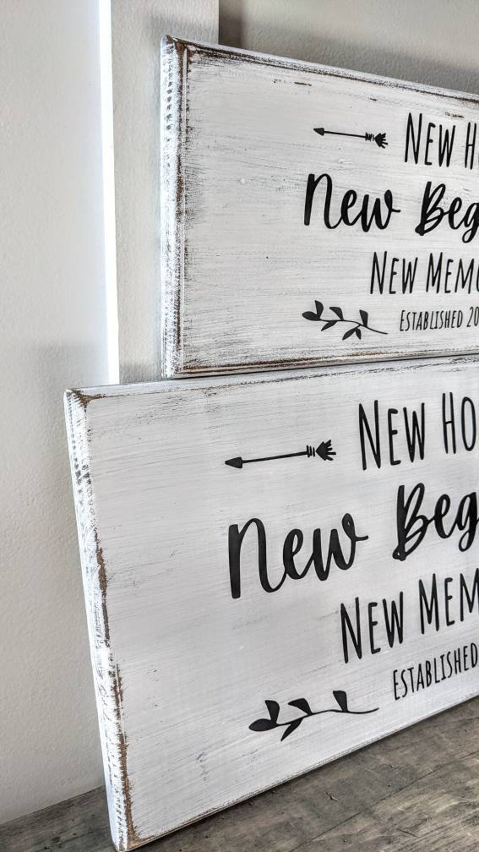New Home New Beginnings New Memories Solid Pine Wood Sign - Etsy