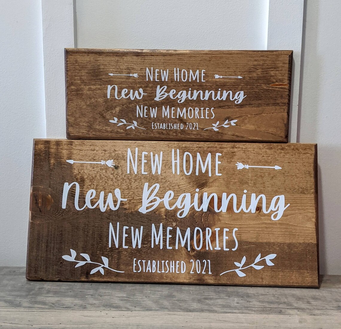 New Home New Beginnings New Memories Solid Pine Wood Sign - Etsy