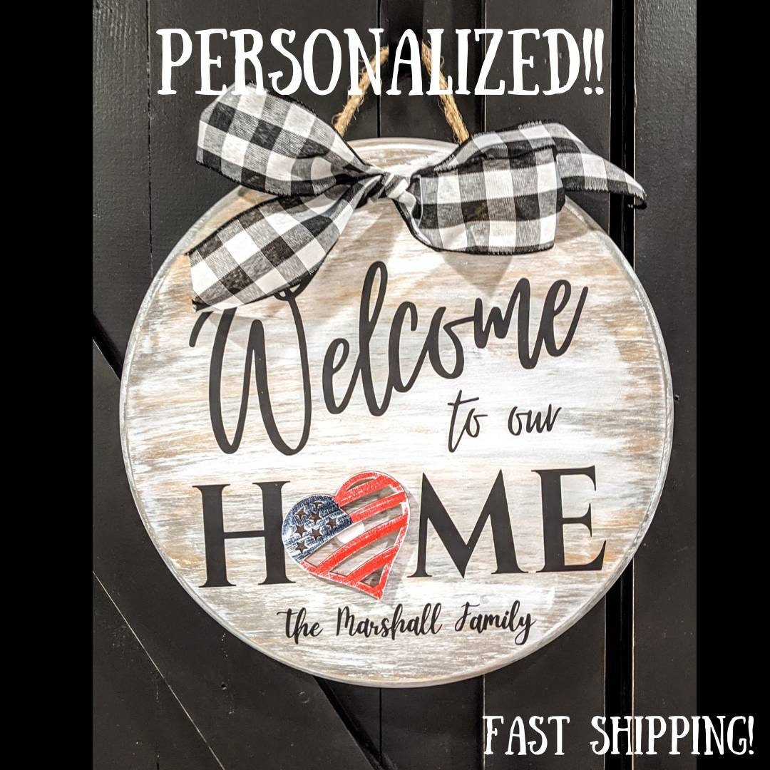 Interchangeable monogram door sign - Etsy México