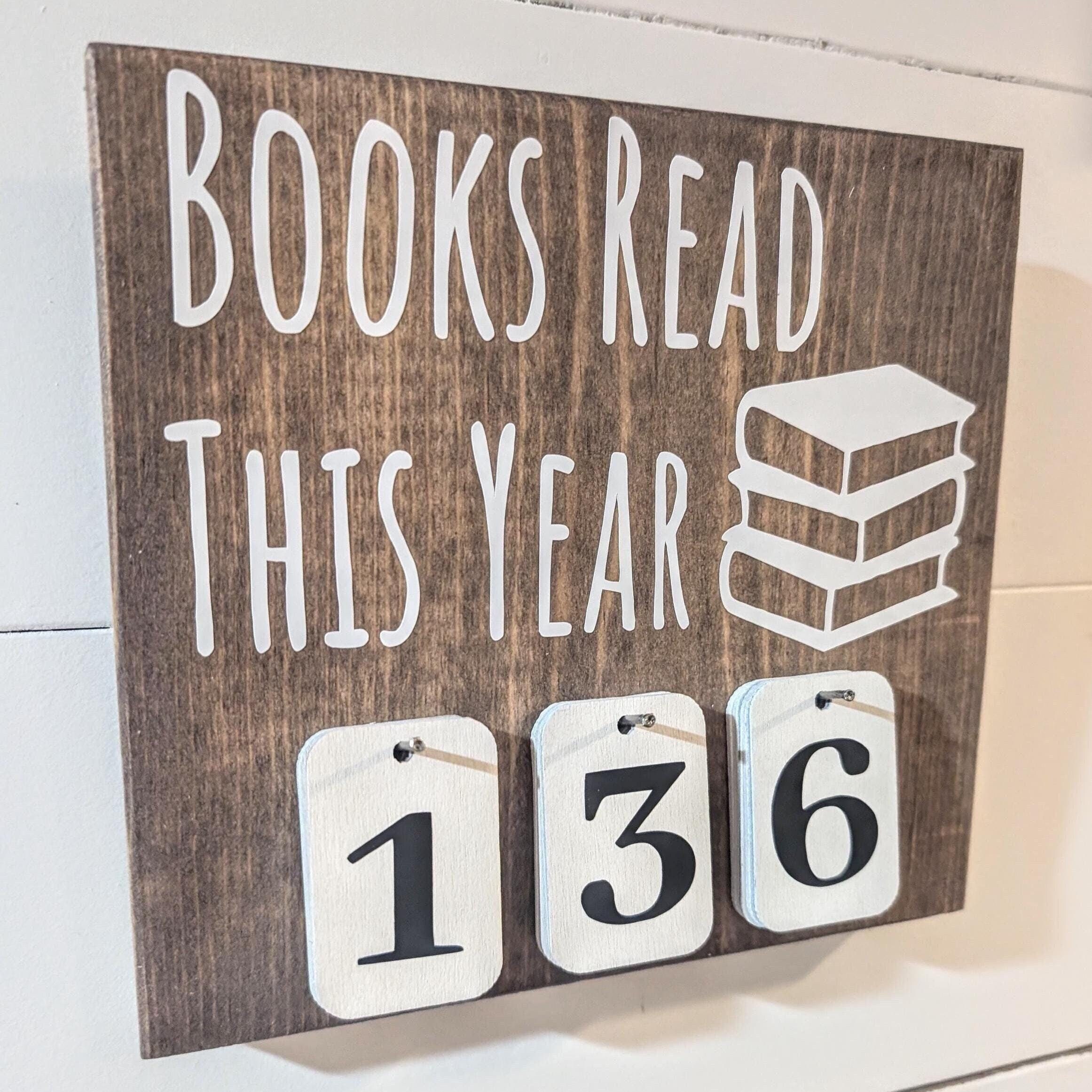 Books Read Sign: Solid Wood Counter Display, Book Lover Gift - Etsy