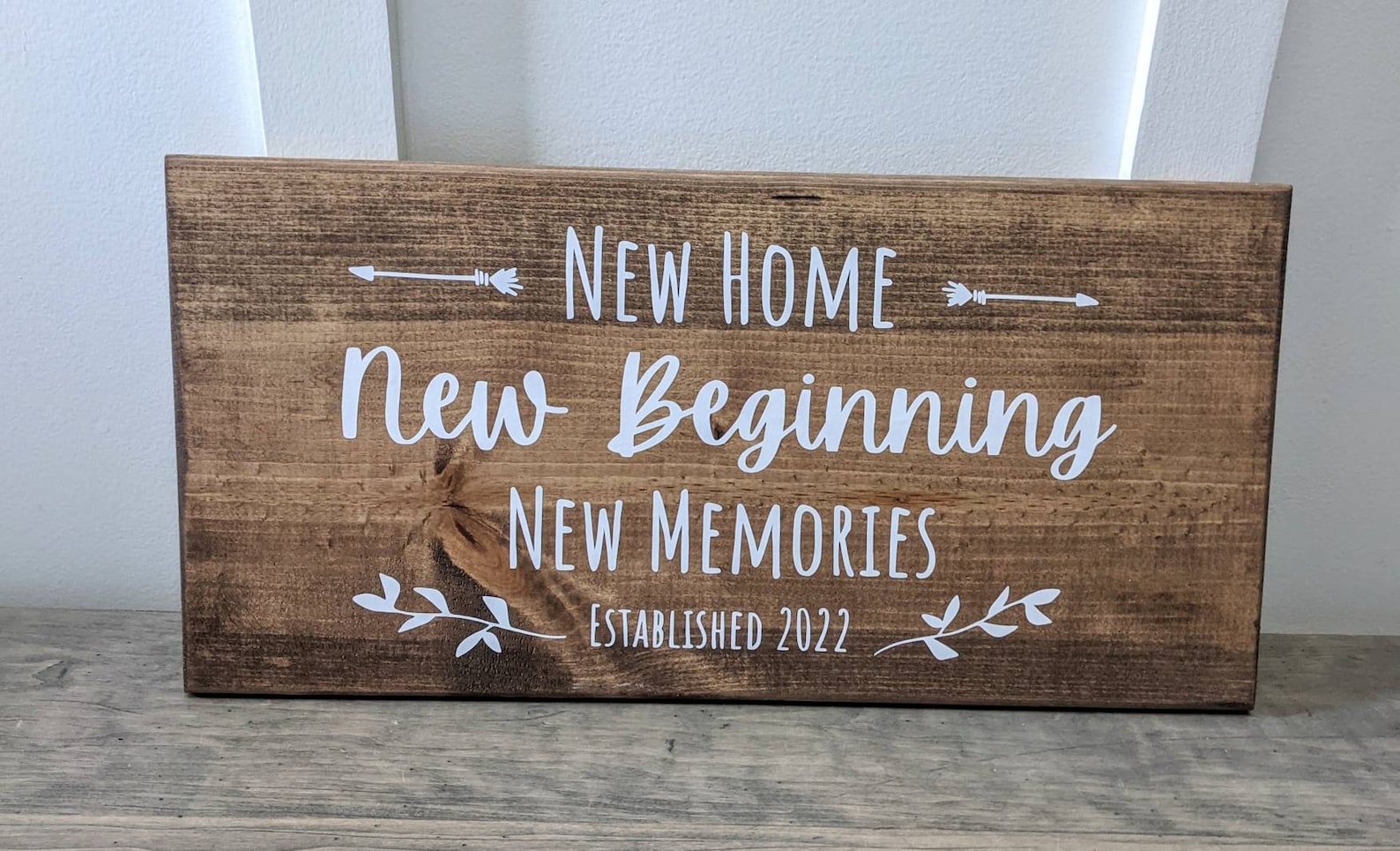 New Home New Beginnings New Memories Solid Pine Wood Sign | Etsy