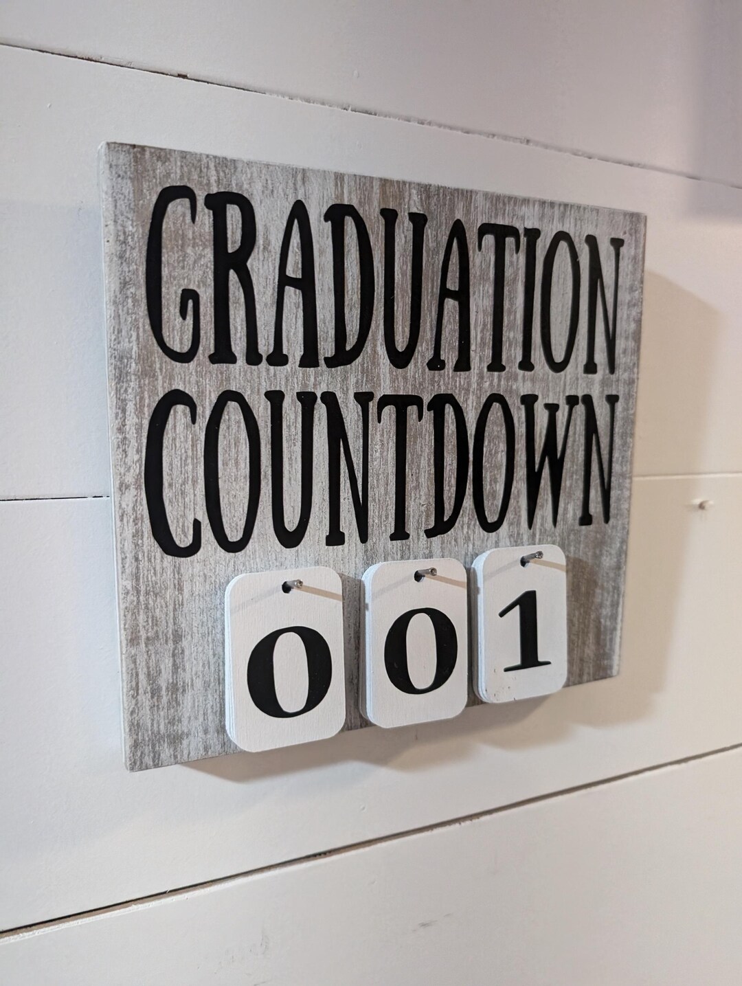 7" X7" Graduation Countdown WALL HANGING Number Sign, Custom Quote ...