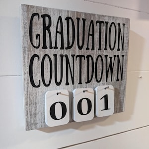 7" X7" Graduation Countdown WALL HANGING Number Sign, Custom Quote ...