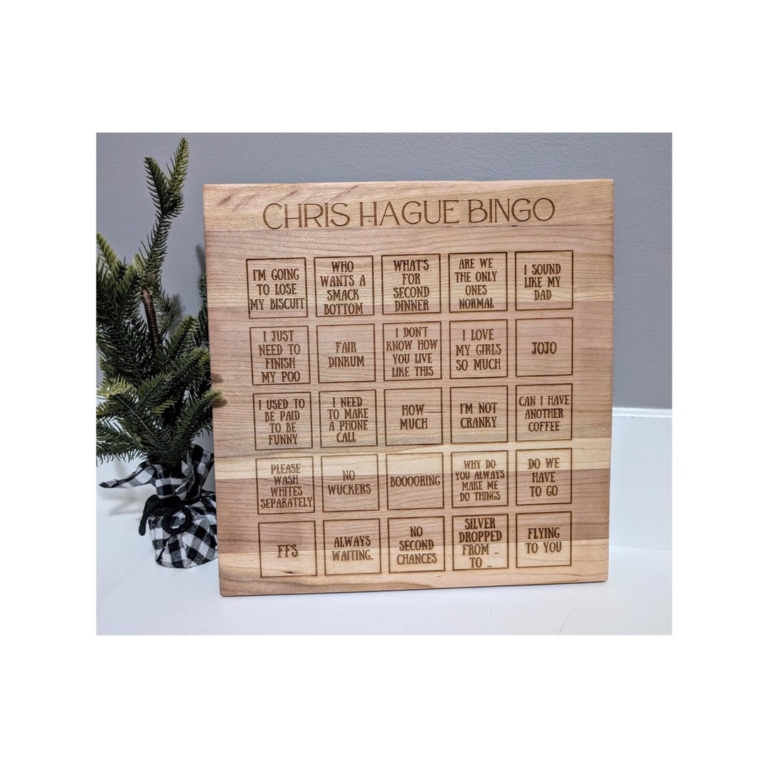 Bingo Card, Custom Laser Engraved With Your Custom Quotes. Made From ...
