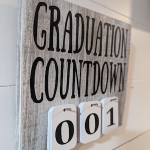 7" X7" Graduation Countdown WALL HANGING Number Sign, Custom Quote ...