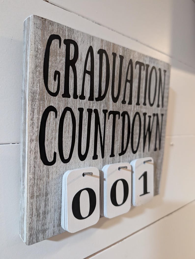 Graduation Countdown Sign: Custom Solid Wood Number Display (7" X 7 ...