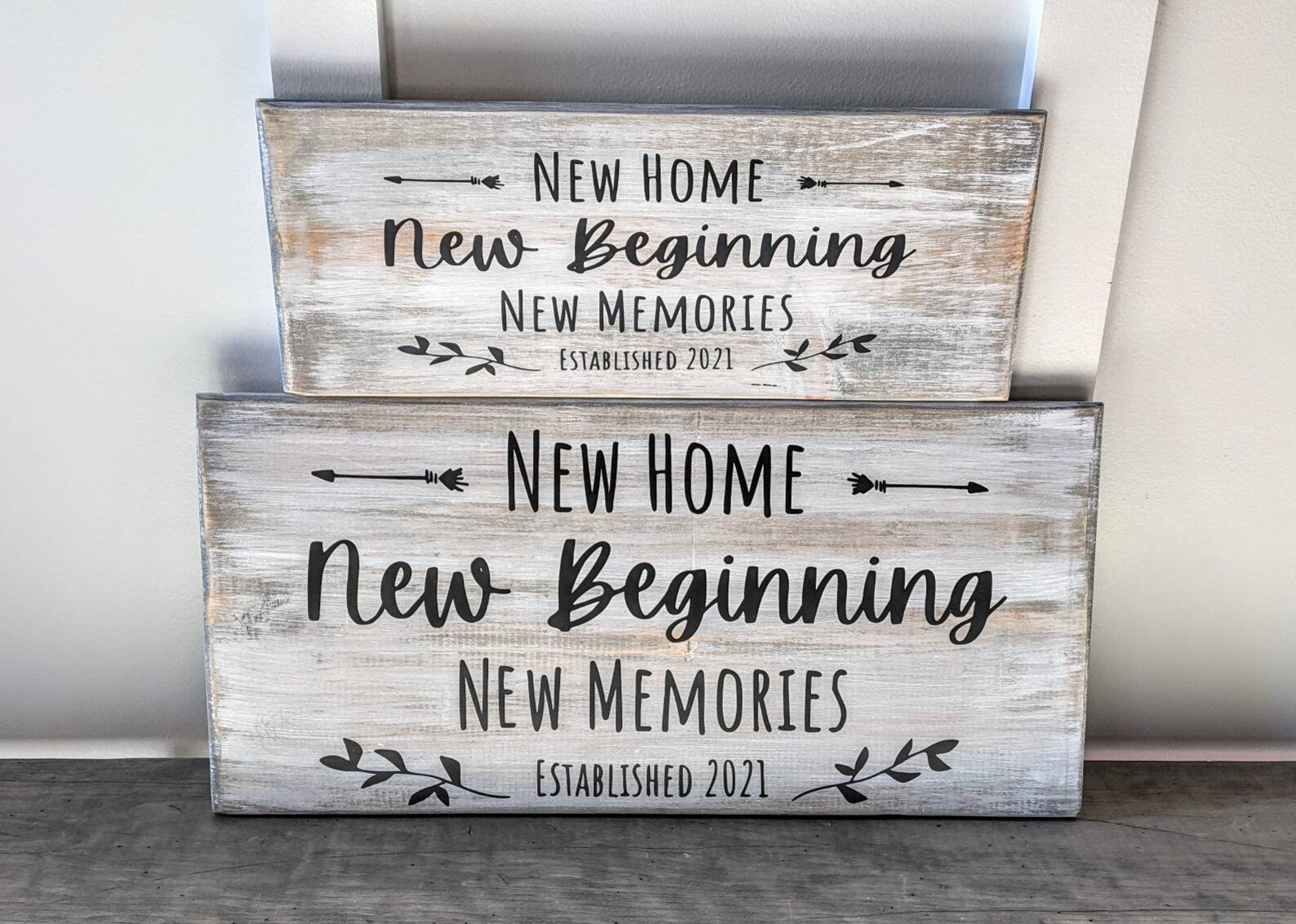 New Home New Beginnings New Memories Solid Pine Wood Sign | Etsy