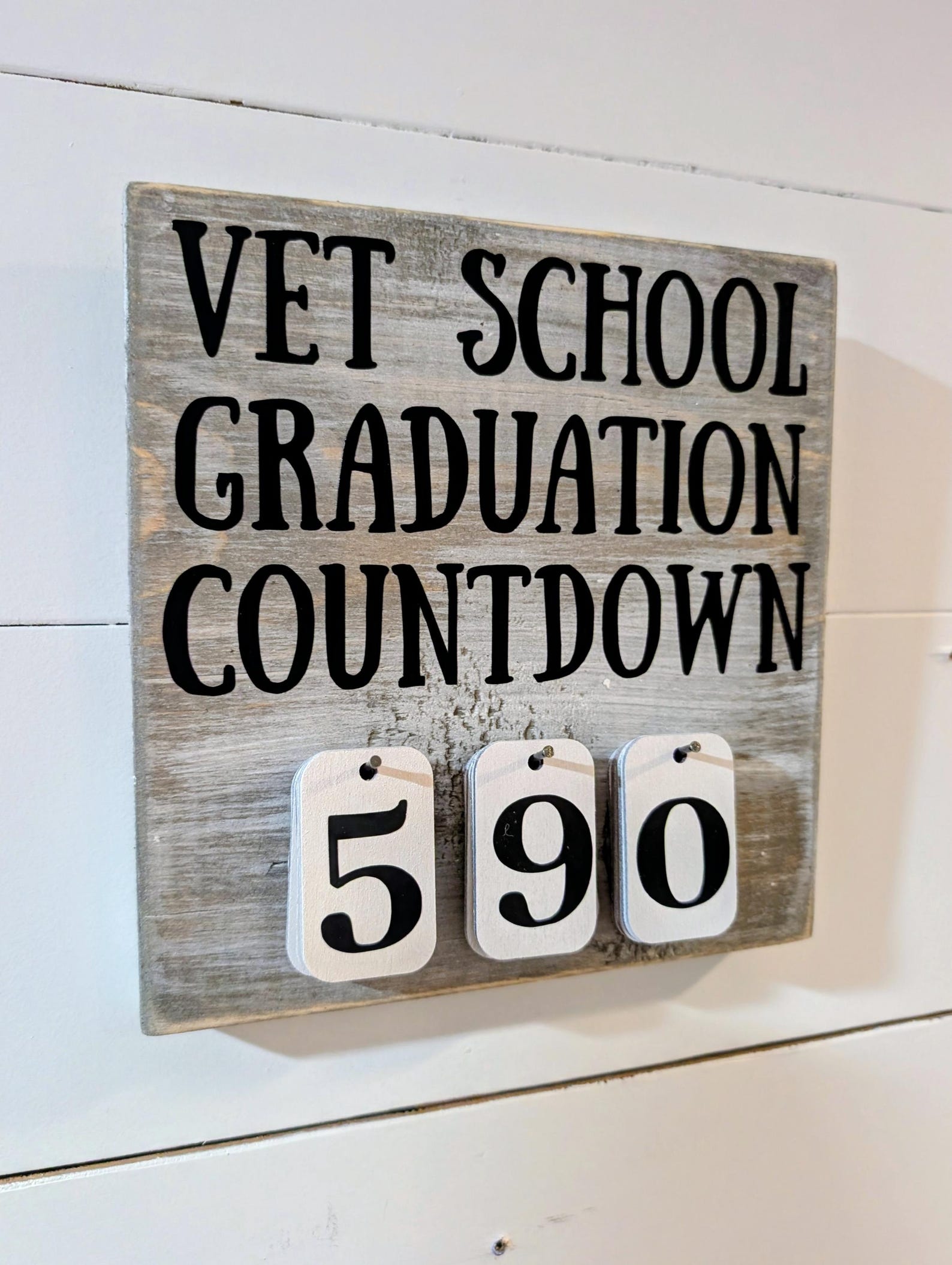 Graduation Countdown Sign: Custom Solid Wood Number Display (7" X 7 ...