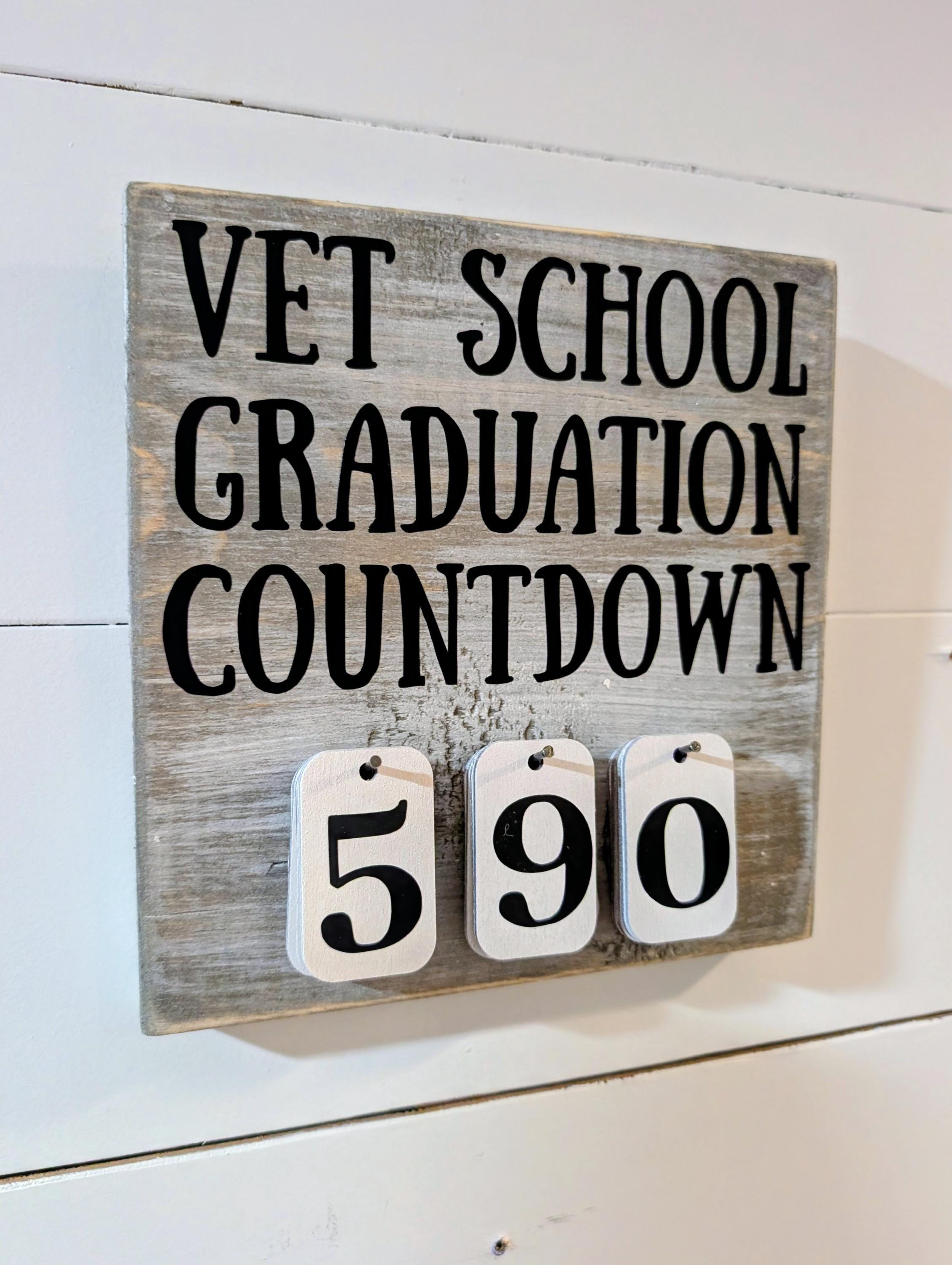 Graduation Countdown Sign: Custom Solid Wood Number Display (7" X 7 ...