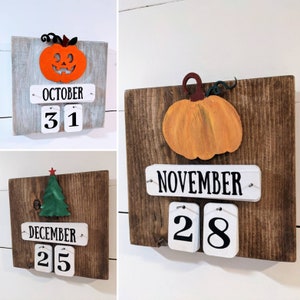 Themed Wood Calendar: Interchangeable Holiday Pieces, Wall Hanging - Etsy