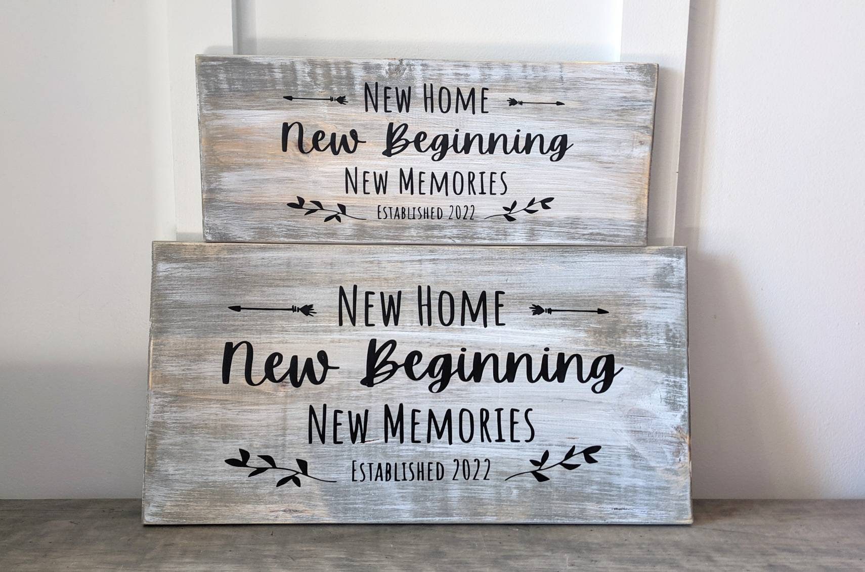 New Home New Beginnings New Memories Solid Pine Wood Sign - Etsy
